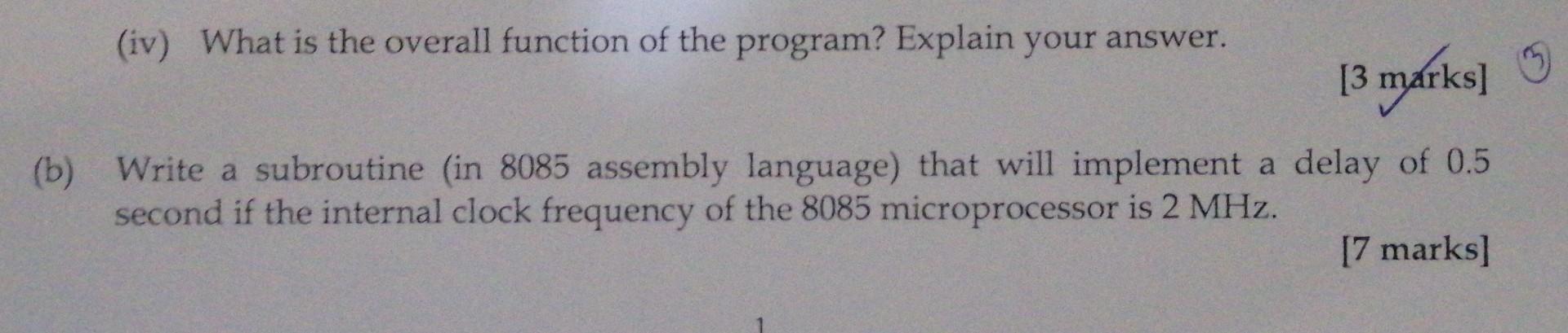 Solved (iv) What is the overall function of the program? | Chegg.com