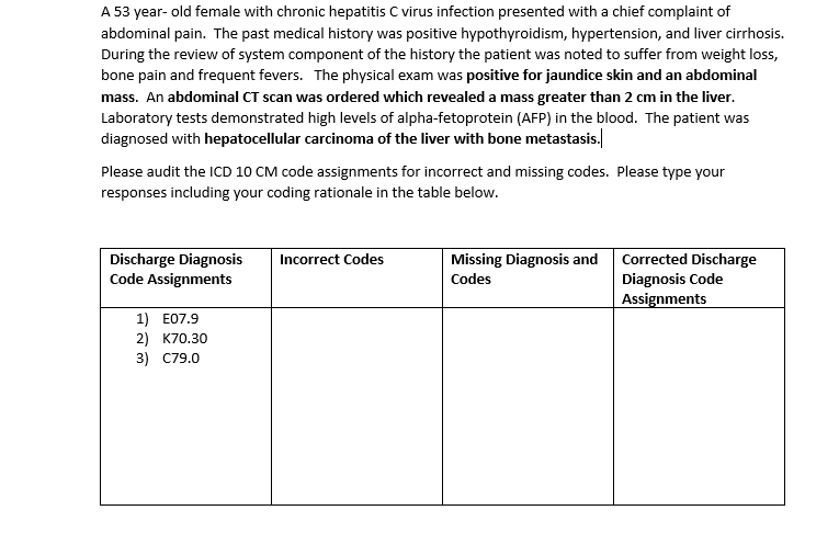 Solved A 53 ﻿year- ﻿old female with chronic hepatitis C | Chegg.com