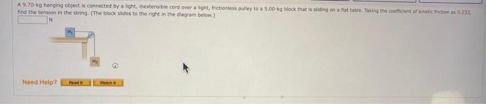 Solved A 9.70-kg hanging object is connected by a light, | Chegg.com