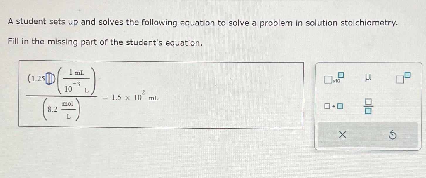 Solved A student sets up and solves the following equation | Chegg.com