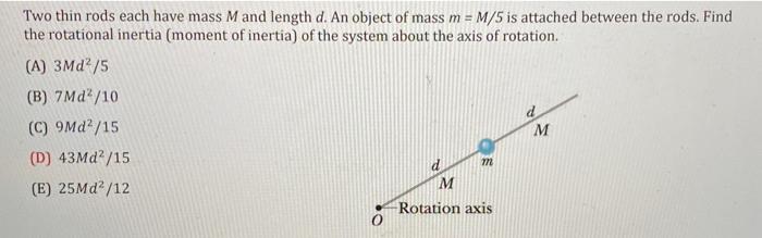Solved Two thin rods each have mass M and length d. An | Chegg.com