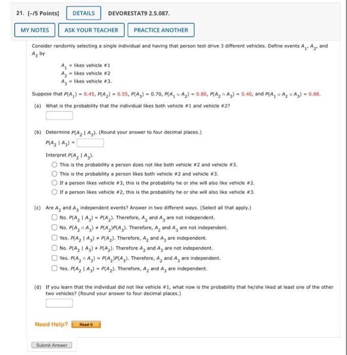 Solved Consider randomly selecting a single individual and | Chegg.com