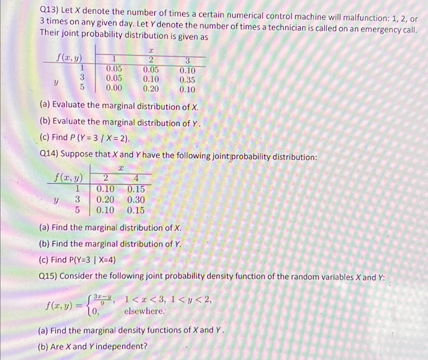 Solved Q13) ﻿Let x ﻿denote the number of times a certain | Chegg.com