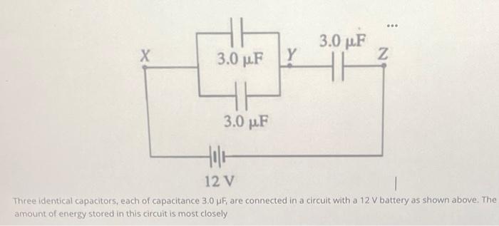 [Solved]: Three identical capacitors, each of capacitance