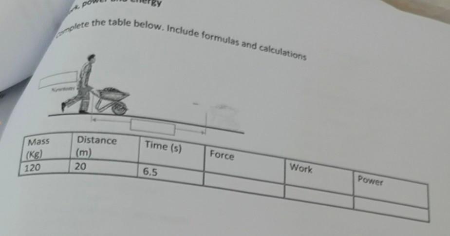 Solved plete the table below, Include formulas and | Chegg.com