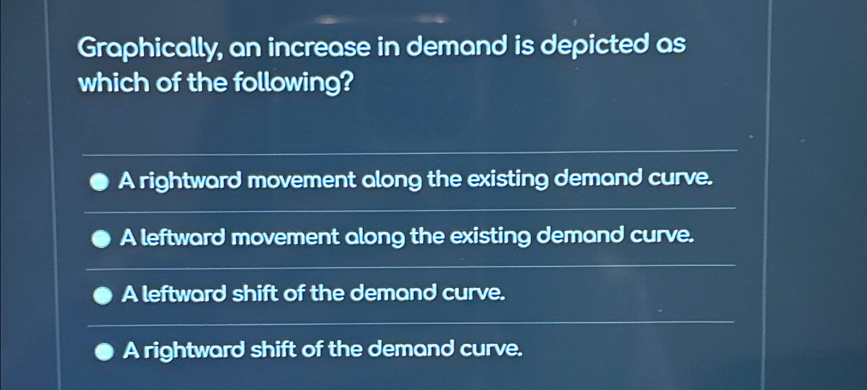 Solved Graphically, an increase in demand is depicted as | Chegg.com