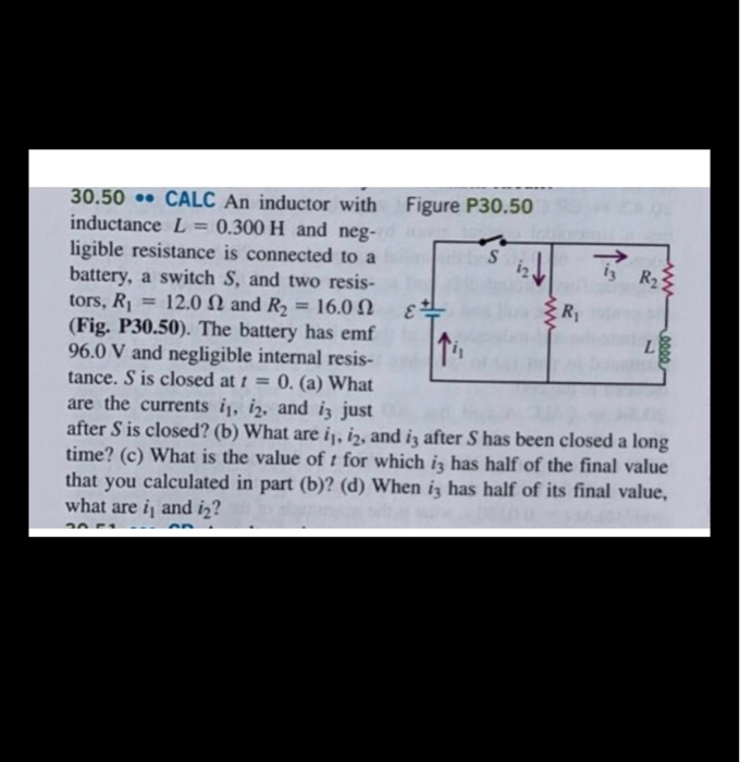 Solved 30.50 • CALC An inductor with Figure P30.50 | Chegg.com