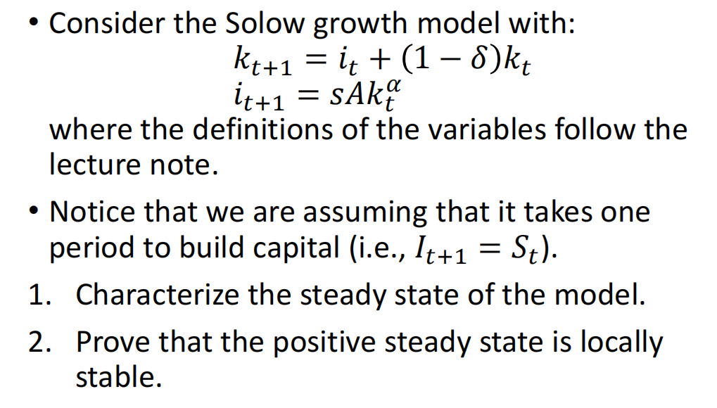 Solved Consider the Solow growth model | Chegg.com