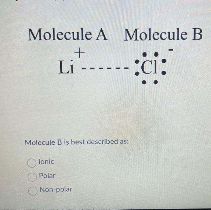 Solved Molecule A Molecule B Molecule B is best described | Chegg.com