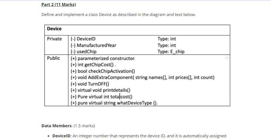 Solved Define and implement a class Echip as described in | Chegg.com