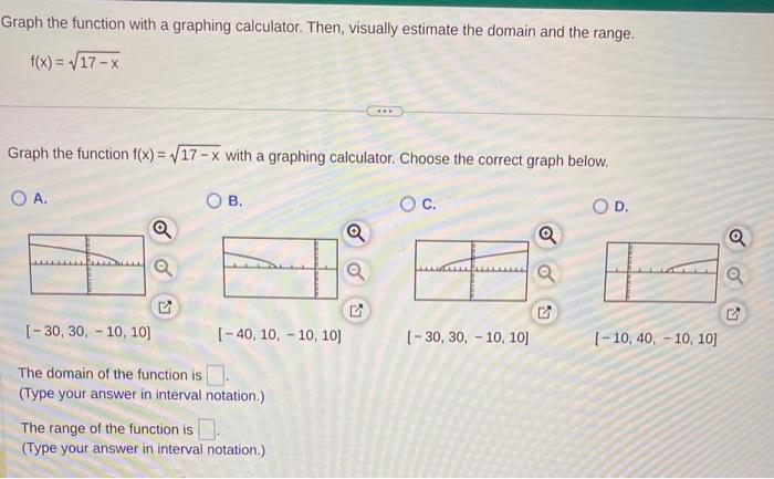 Solved Graph the function with a graphing calculator. Then, | Chegg.com