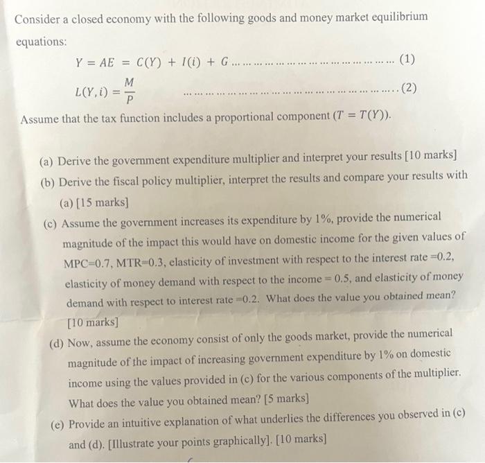 Solved Consider a closed economy with the following goods | Chegg.com