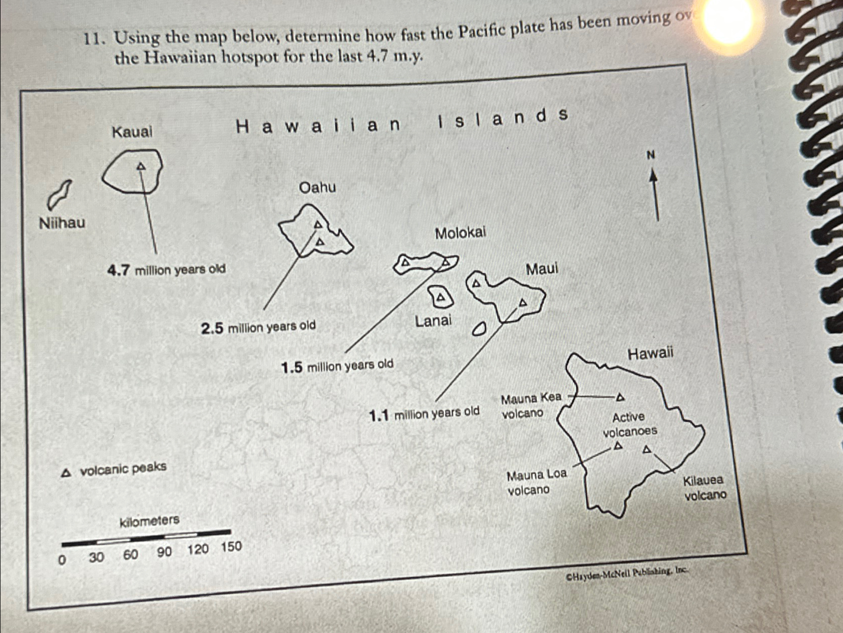 Solved Using the map below, determine how fast the Pacific | Chegg.com