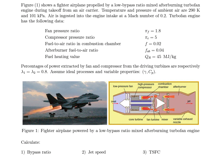 Solved Figure (1) shows a fighter airplane propelled by a | Chegg.com