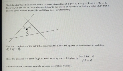 Solved The following three lines do not have a common | Chegg.com
