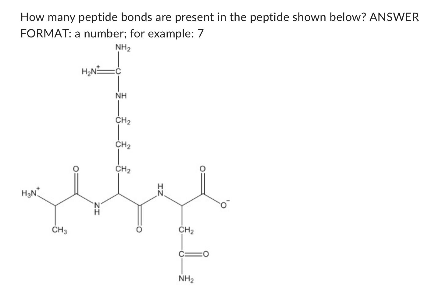 Solved How many peptide bonds are present in the peptide | Chegg.com