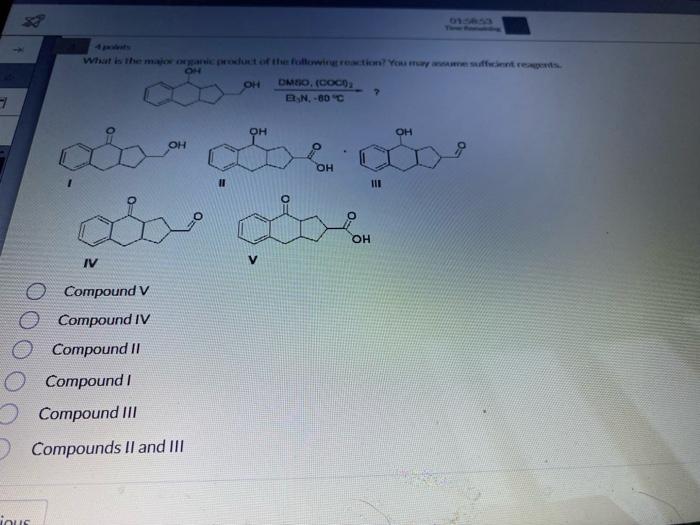 Solved t II III IV V Compound V Compound IV Compound II | Chegg.com