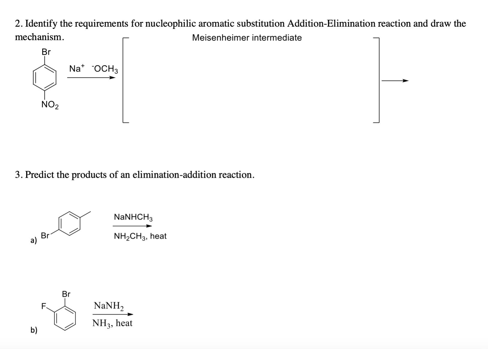 Solved Identify the requirements for nucleophilic aromatic | Chegg.com