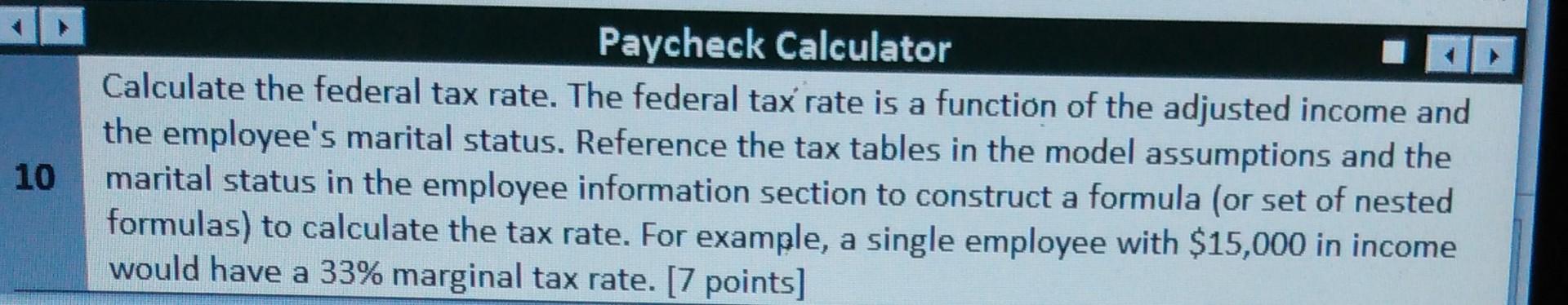Solved Calculate the federal tax rate. The federal tax rate | Chegg.com