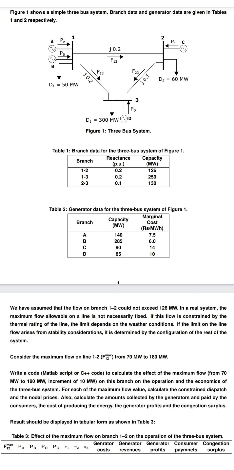 Solved Figure 1 shows a simple three bus system. Branch data | Chegg.com