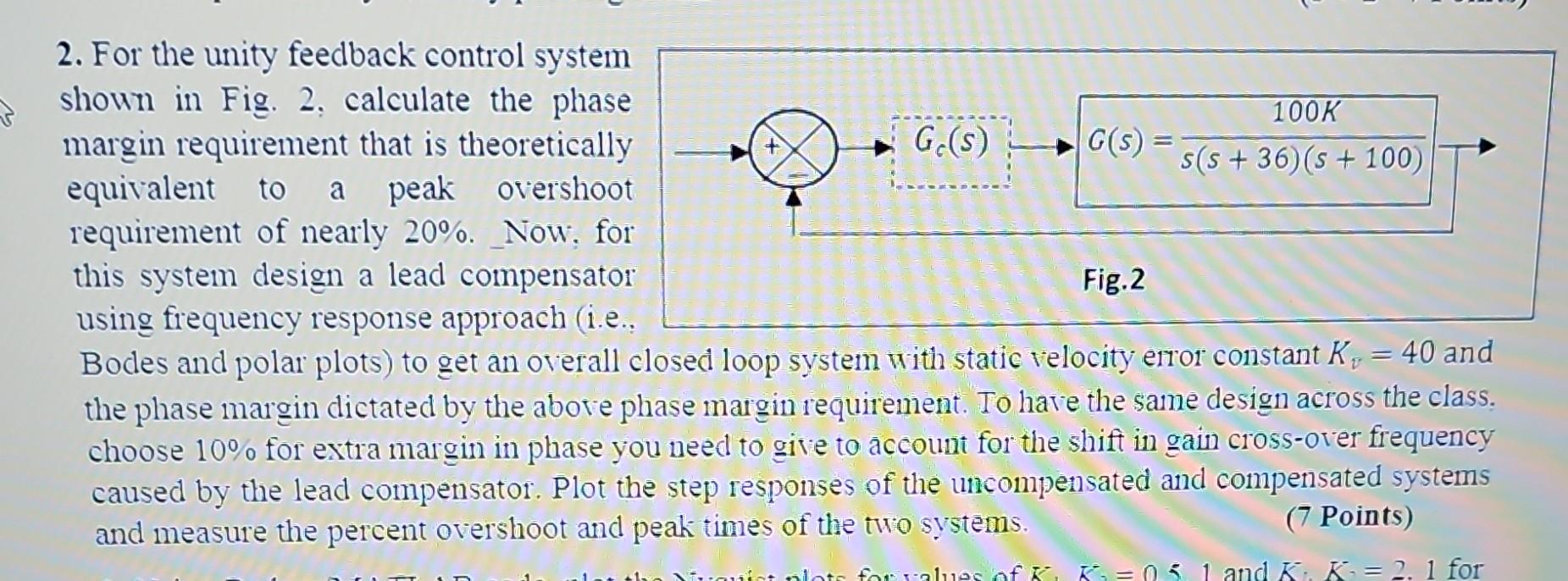 Solved This System Design A Lead Compensator Using Frequency Chegg