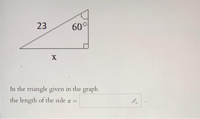 Solved In the triangle given in the graph the length of the | Chegg.com