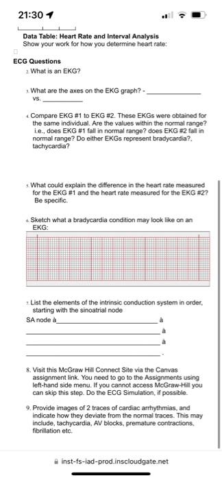 Solved See Figures below for EKG #1 and EKG #2. 1. Label the | Chegg.com