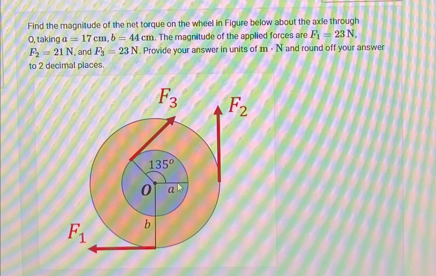 Solved Find the magnitude of the net torque on the wheel in | Chegg.com