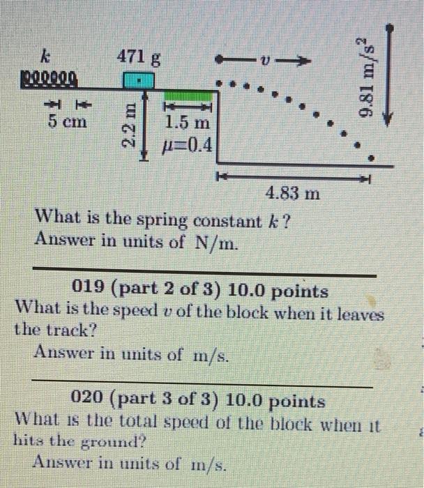 Solved A block is pushed against the spring with spring | Chegg.com