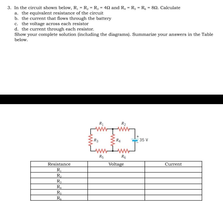 Solved 3. In the circuit shown below, R = R2 = R3 = 422 and | Chegg.com
