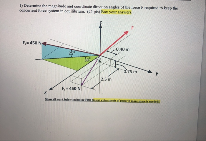 Solved 1 Determine The Magnitude And Coordinate Direction