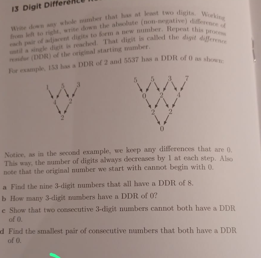 Solved 13 ﻿Digit DifferenceWrite down any whole number that | Chegg.com