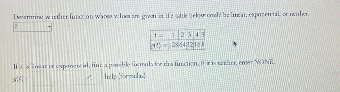 Solved Determine Whether Function Whose Values Are Given In 