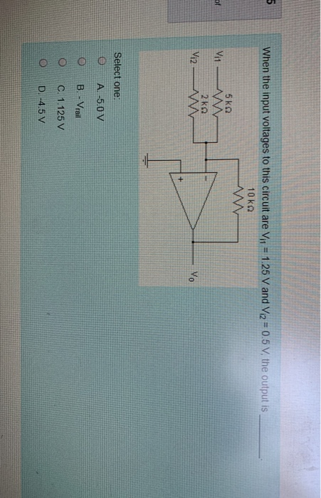 Solved When The Input Voltages To This Circuit Are Vit