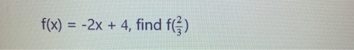 Solved f(x) = -2x + 4, find f() | Chegg.com