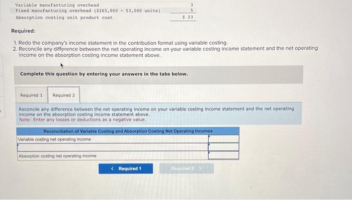 Solved Exercise 4-12 (Algo) Variable Costing Income | Chegg.com