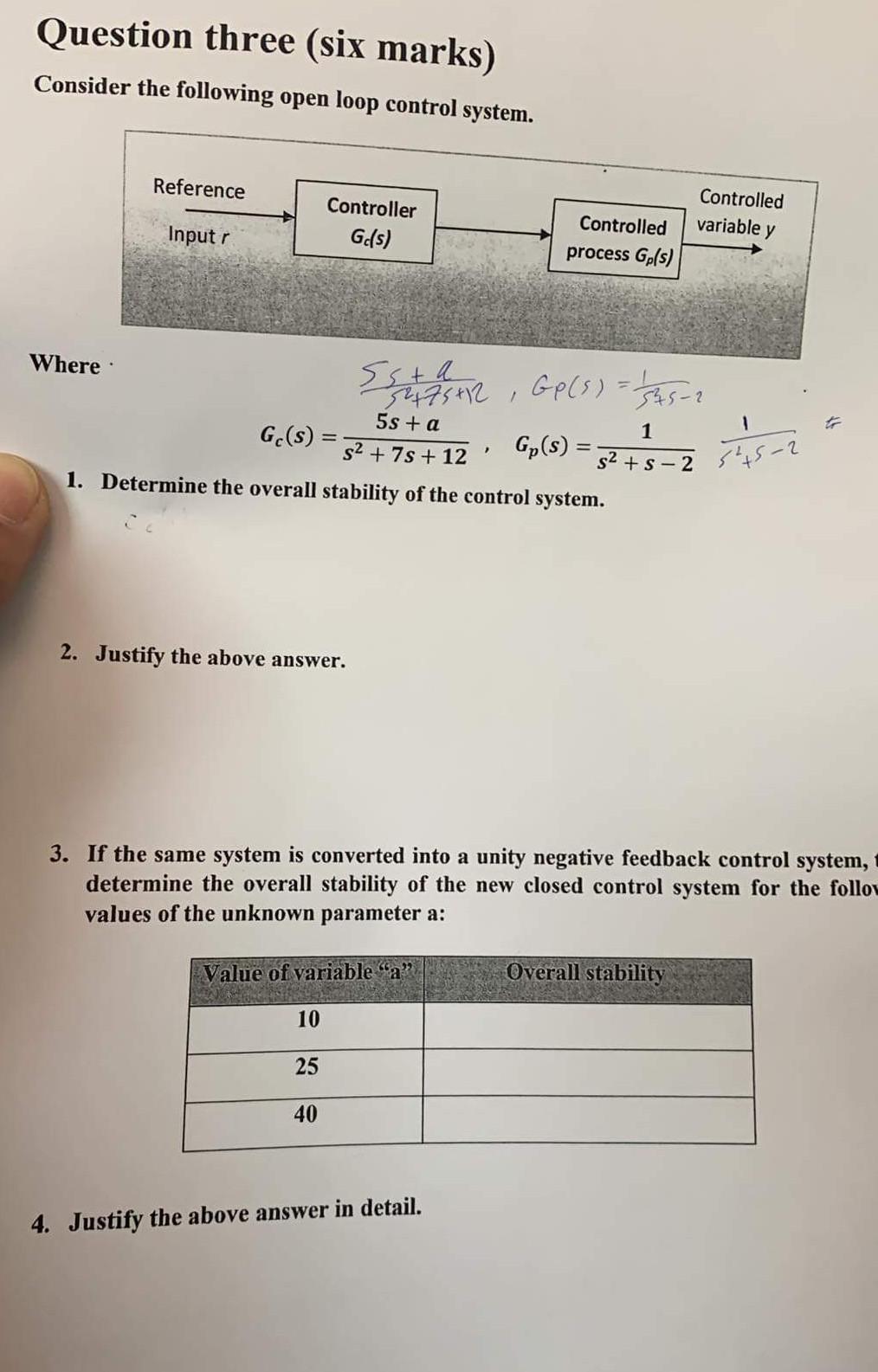 Solved Question three (six marks) Consider the following | Chegg.com