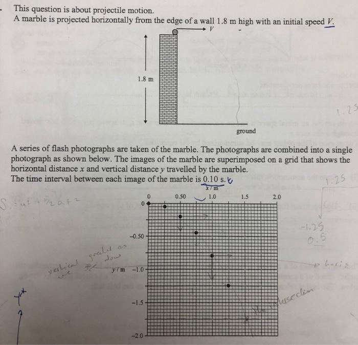 Solved - This question is about projectile motion. A marble | Chegg.com