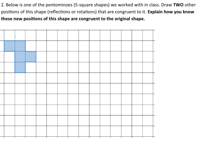 Solved Below is one of the pentominoes (5-square shapes) ﻿we | Chegg.com