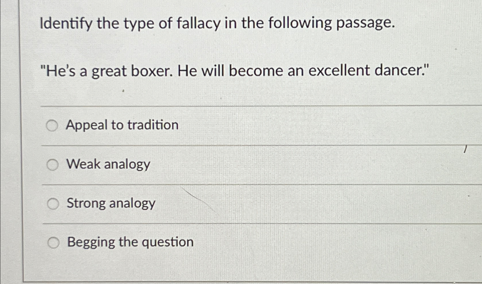 Solved Identify the type of fallacy in the following | Chegg.com