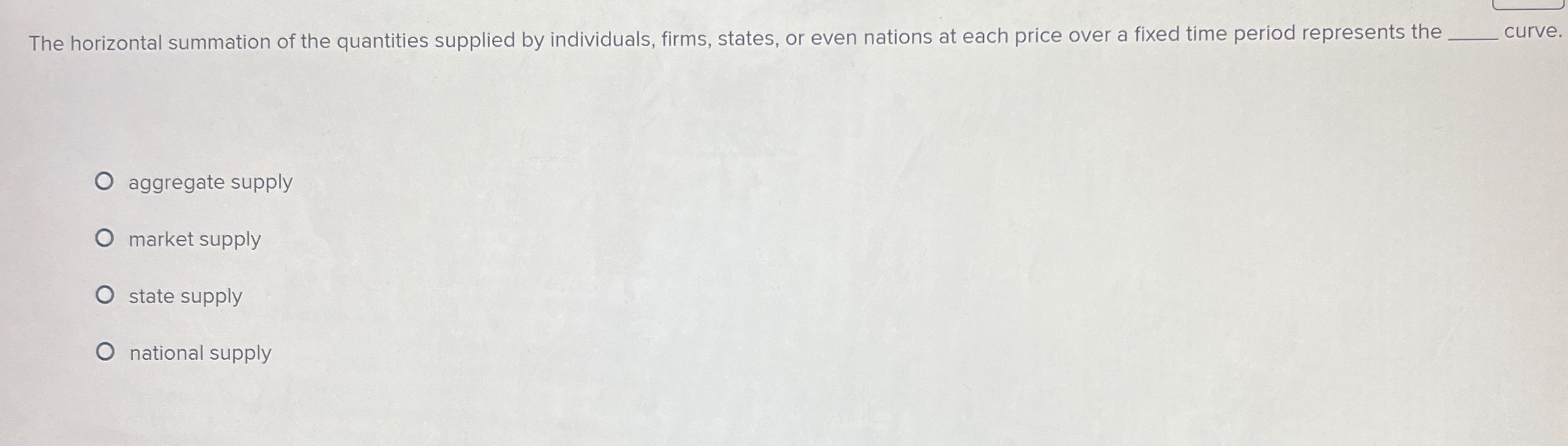 Solved The horizontal summation of the quantities supplied | Chegg.com