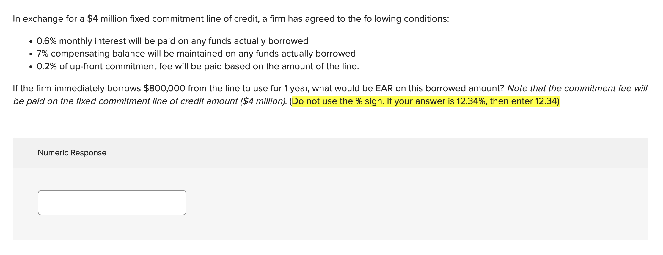 Solved In exchange for a $4 ﻿million fixed commitment line | Chegg.com