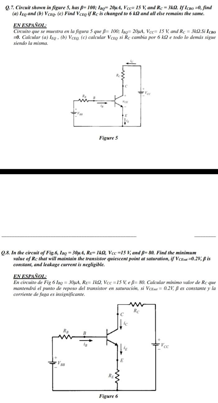 Solved Q 1 Calculate The Emitter Base And Collector