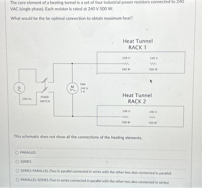 Solved The core element of a heating tunnel is a set of four | Chegg.com