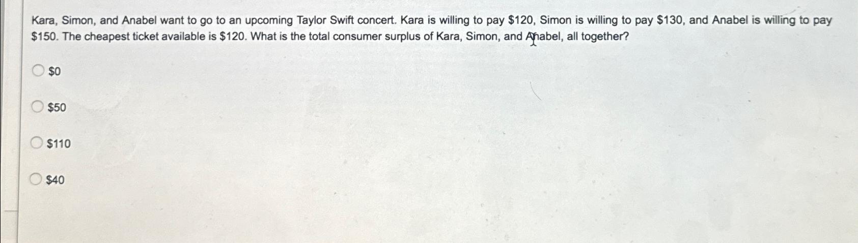 Solved Kara, Simon, and Anabel want to go to an upcoming | Chegg.com