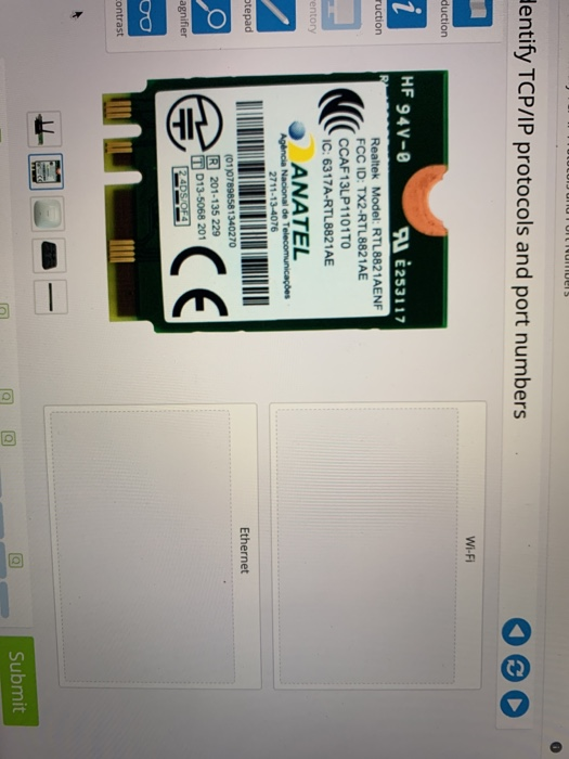 Solved ntify TCP/IP proto cols and port numbers action | Chegg.com