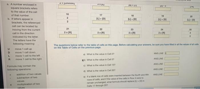 Solved TABLE OF CELLS 1 This problem refers to the table of | Chegg.com