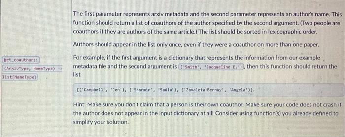 Solved The first parameter represents arxiv metadata and the | Chegg.com
