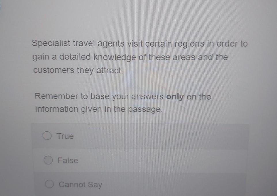 Solved Specialist travel agents visit certain regions in | Chegg.com
