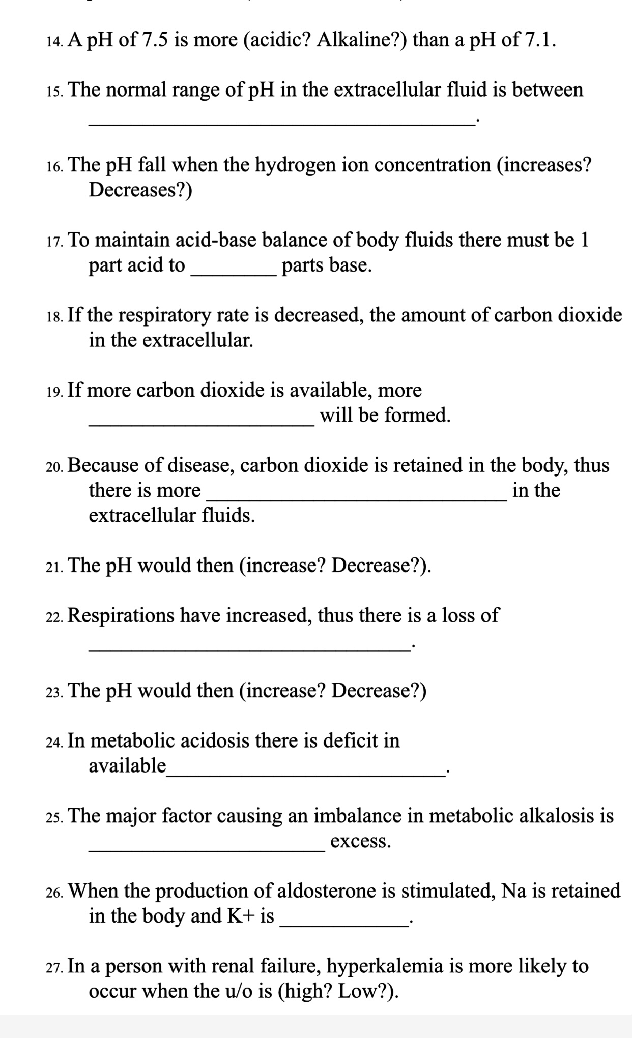 Solved A pH ﻿of 7.5 ﻿is more (acidic? ﻿Alkaline?) ﻿than a pH | Chegg.com